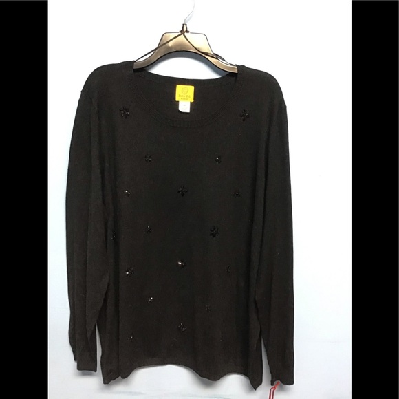 Ruby Rd. | Sweaters | Nwt 3x Plus Size Sweater Black Beaded | Poshmark